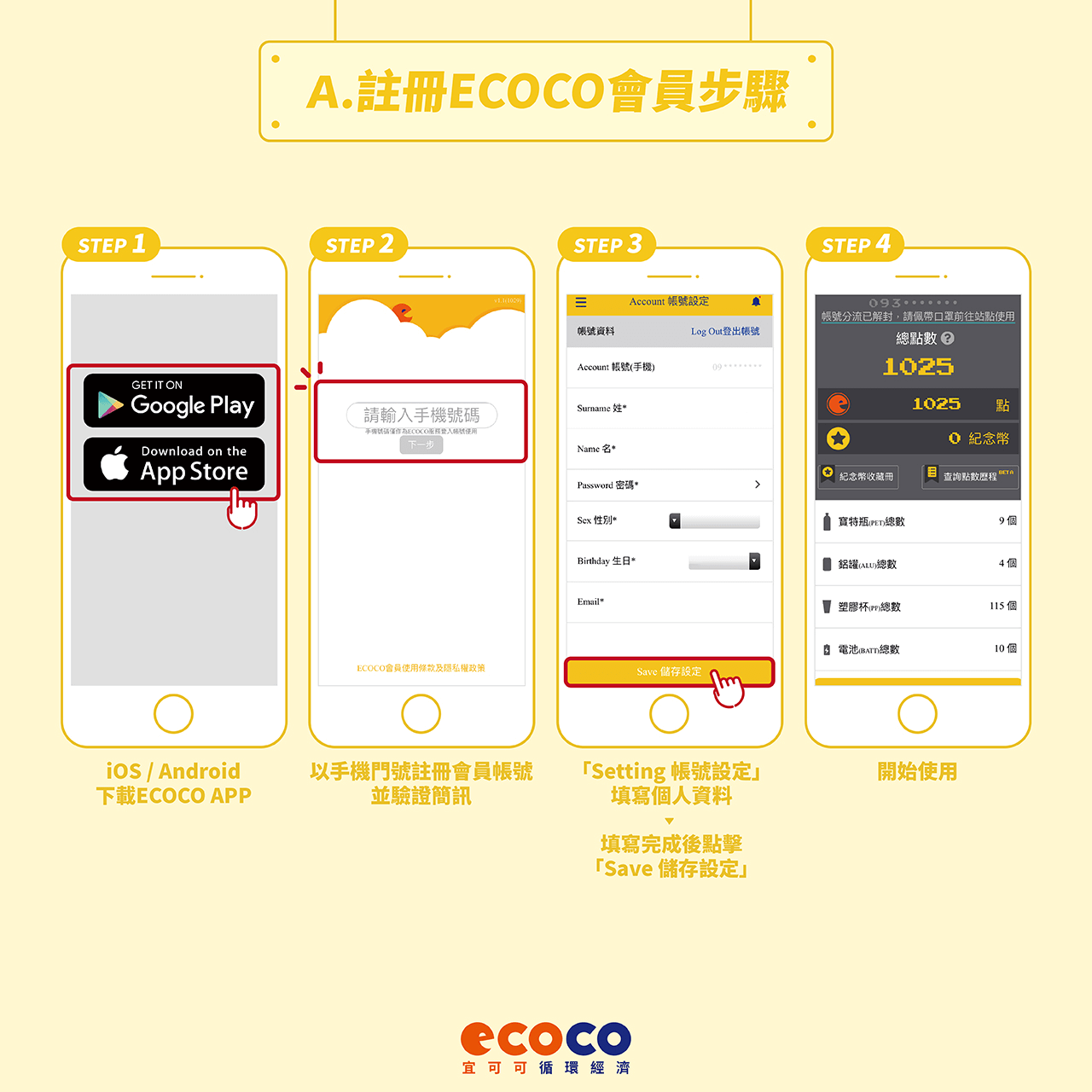 使用教學懶人包 - ECOCO宜可可循環經濟｜凡立橙股份有限公司